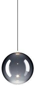 Lodes Random Solo 14, závěs z kouřového foukaného skla, 1x3W LED 2700K, prům.14cm
