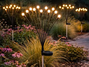 Verk Group SOLÁRNÍ ZAHRADNÍ SVÍTIDLA KULIČKY 2 KUSY PO 8 LED SVÍTIDLECH DÉLKA 70 CM