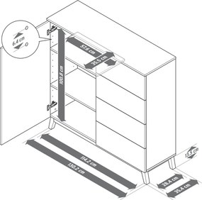 Tchibo - Komoda - barva: bílá