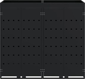 Úložný box na 2 popelnice Černá 136 x 77,5 x 121,5 cm 3394738