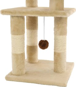 Škrabadlo pro kočky se sisalovými sloupky 65 cm béžové 170609