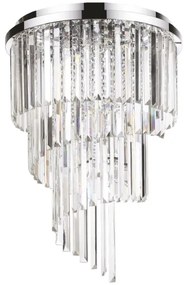 Ideal Lux - Křišťálový přisazený lustr CARLTON 12xE14/40W/230V pr. 50 cm chrom