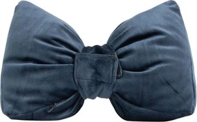 Modrá sametová zarážka do dveří ve tvaru mašle Bow blue – 24*10*16 cm