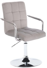 LuxuryForm Židle VERONA VELUR na stříbrném talíři - světle šedá