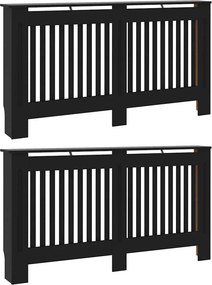 Kryt radiátoru 2 ks Černá 152 x 19 x 81,5 cm Kompozitní dřevo 3403232