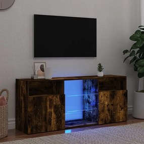 TV skříňka s LED osvětlením kouřový dub 120 x 30 x 50 cm