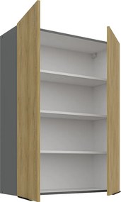 CREMONA ac | horní skříňka 80 G-108 2F policová | 80 cm | EXTRA VYSOKÁ | antracit/bílá