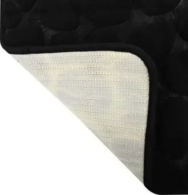 MSV Pebbles černá / Koupelnová předložka / 50 x 80 cm / protiskluzová