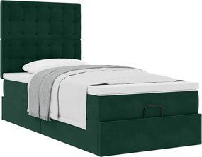 Osmanský rám postele s matracemi tmavě šedá 90x190cm samet 3313586