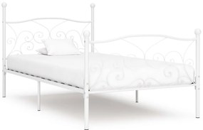 Rám postele s laťkovým roštem bílý kov 90 x 200 cm 284447