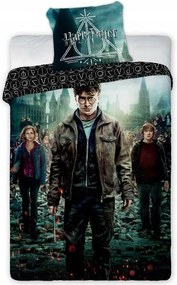Povlečení 135x200 Harry Potter černá tyrkysová tmavá