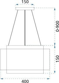 Toolight, LED závěsné stropní svítidlo 40cm APP1000-CP, černá-zlatá, OSW-07551