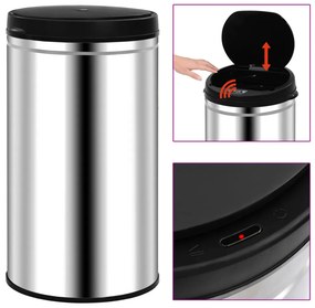 Odpadkový koš s automatickým senzorem 60 l nerezová ocel 322695