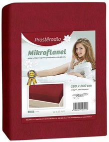 Bellatex Prostěradlo Mikroflanel 90x200 cm vínová