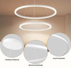 Brilagi - LED Stmívat. lustr na lanku PORTOFINO LED/98W/230V pr. 80 cm bílá +DO