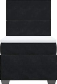 Box spring postel s matrací černá 80 x 200 cm samet 3293058