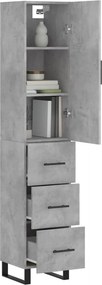 Skříň highboard betonově šedá 34,5x34x180 cm kompozitní dřevo 3198877