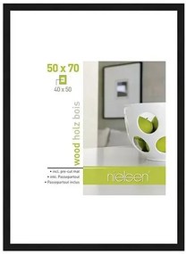 Rám na obraz Nielsen Apollo / 50 x 70 cm / dřevo / sklo / s paspartou / černá