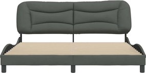 Rám postele bez matrace Hvar tmavě šedý 180 x 200 cm textil 3207787