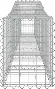 Klenuté gabionové koše 10 ks 400x30x40/60 cm pozinkované železo 3145795