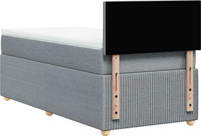 Box spring postel s matrací světle šedý 100 x 200 cm textil 3287360