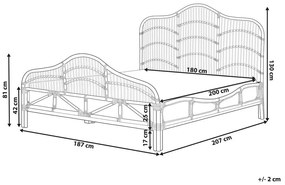 Ratanová postel 180 x 200 cm světlé dřevo DOMEYROT  Beliani