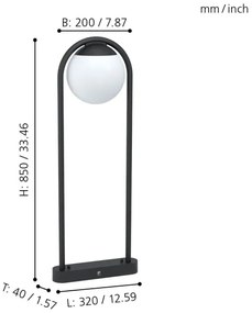 Eglo 98733 - Venkovní lampa VECCHIA 1xE27/28W/230V IP44