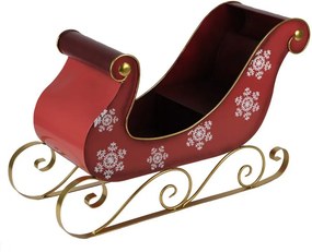 Veliké červené kovové sáně Christmas Sleigh - 112*40*68 cm