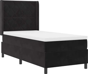Postel s boxspringem s čelo Černá 90 x 190 cm samet 3342040