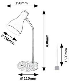 Rabalux 74002 - Stolní lampa FERB 1xE14/25W/230V