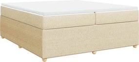 Box spring postel s matrací krémová 200x200 cm textil 3285600