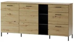 Casarredo Komoda široká LUCAS 48 dub artisan/černá mat