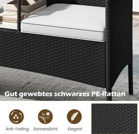 Costway Zahradní lavice se stolem 2-sedák polyratanová sedací