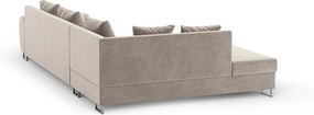 KOOKO HOME Rohová rozkládací sametová pohovka s úložným prostorem Adagio XL levý roh