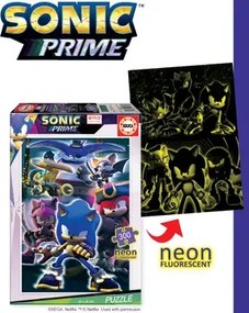 EDUCA Svítící puzzle Sonic Prime / 300 dílků / 28 x 40 cm