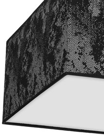 Stropní svítidlo Satino Square, 1x černé/stříbrné textilní stínítko, (bílé plexisklo), (50 cm)