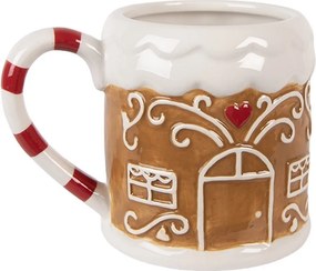 Hnědý hrnek perníková chaloupka Gingerbread - 14*10*10 cm / 350 ml