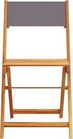 3dílný bistro set antracitový textil a masivní dřevo 3281749