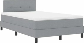 Postel s boxspringem s čelo Světle šedá 120 x 190 cm textil 3338671