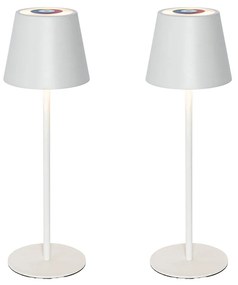 Sada 2 stolních lamp bílých se stmívačem a dobíjecím RGBW - Murdock