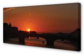 Obrazy na plátně Itálie řeka západu slunce 125x50 cm