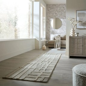 Šedobéžový ručně tkaný vlněný běhoun 80x300 cm Elva – Flair Rugs