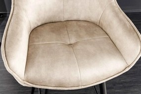 Designová barová židle Natasha šampaňský samet