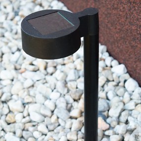 Exteriérové ​​solární svítidlo Eye, 1x černé plastové stínítko