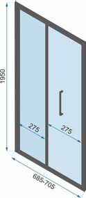 Rea Rapid Fold, 3-stěnný sprchový kout se skládacími dveřmi 80 (dveře) x 90 (stěna) x 195 cm, 4mm čiré sklo, černý profil, KPL-09911