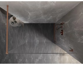 Mexen Lunar sprchová stěna pravá 110 x 200 cm, 8mm čiré sklo, měděná matná, 830-110-000-65-00-P