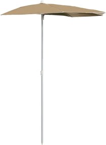 Zahradní půlkruhový slunečník s tyčí 180 x 90 cm taupe 315562