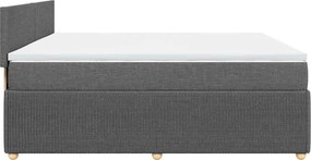 Box spring postel s matrací tmavě šedá 200x200 cm textil 3287557