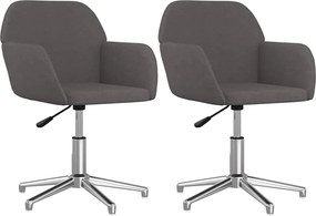 Otočné jídelní židle 2 ks tmavě šedé textil 3103031