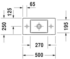 Duravit Vero Air - Umyvátko do nábytku, otvor pro baterii vpravo, bílá 0724500008